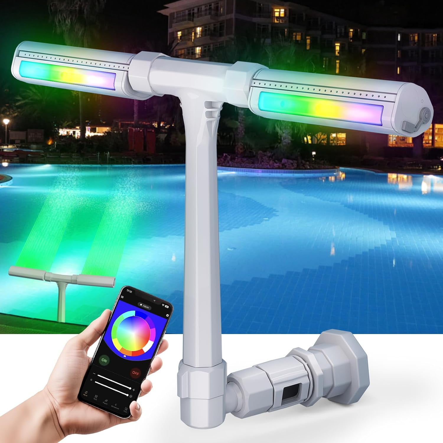 Pool Fountain for Inground and Above Pools: Adjustable Dual Sprayer ...