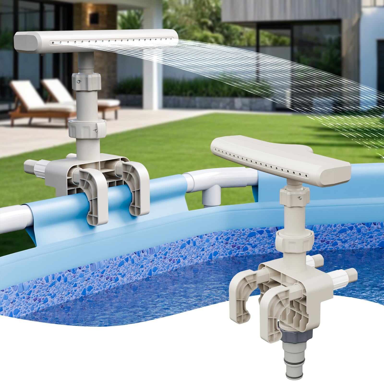 Pool Fountains for Above Ground Pools - Adjustable Pool Waterfall ...
