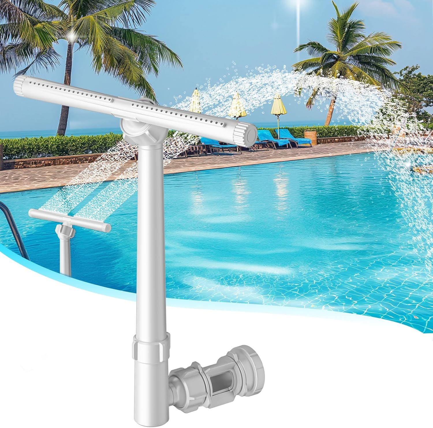 Pool Fountains for Above and In-Ground Pools,Dual Spray High Pressure ...