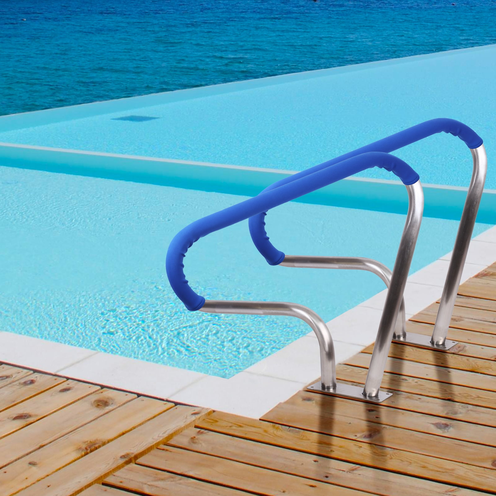 Pool Handrail 39"L*32"H Swimming Pool Stair Rail 304 Stainless Steel ...