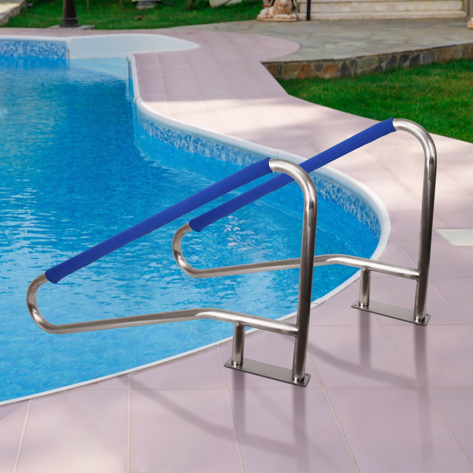 Pool Handrail 55"L*32"H Swimming Pool Stair Rail 304 Stainless Steel ...