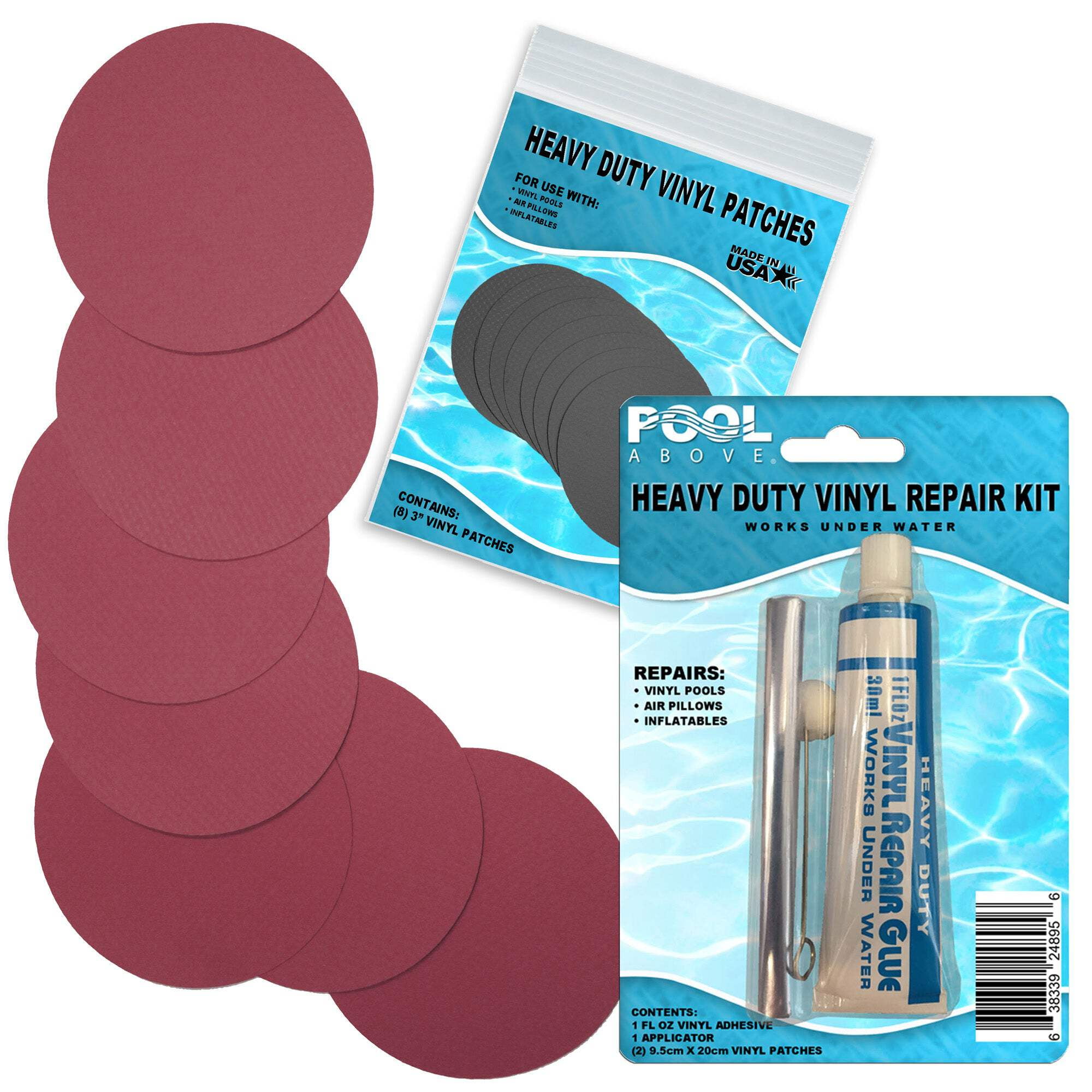 Pool Above Heavy Duty Vinyl Repair Patch Kit for Above-Ground Pool ...