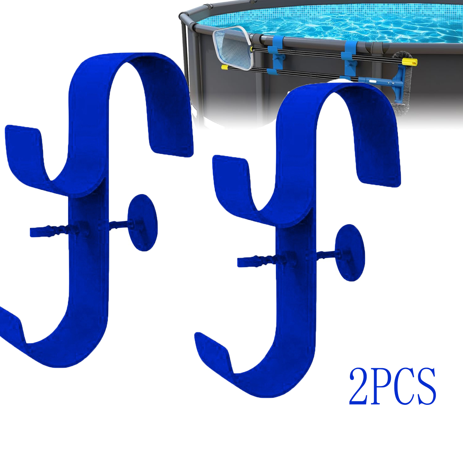 Pool Hooks for Poles,Poolside Pool Leaf Skimmer Net Holder, Above ...