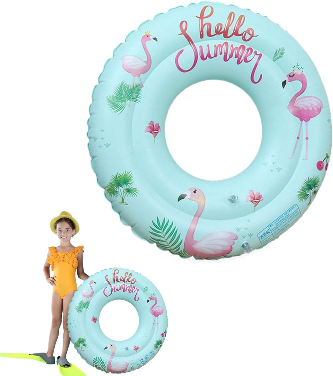 Pool Inflatables Swim Ring for Kids, Flamingo Rubber Ring Pool Floats ...