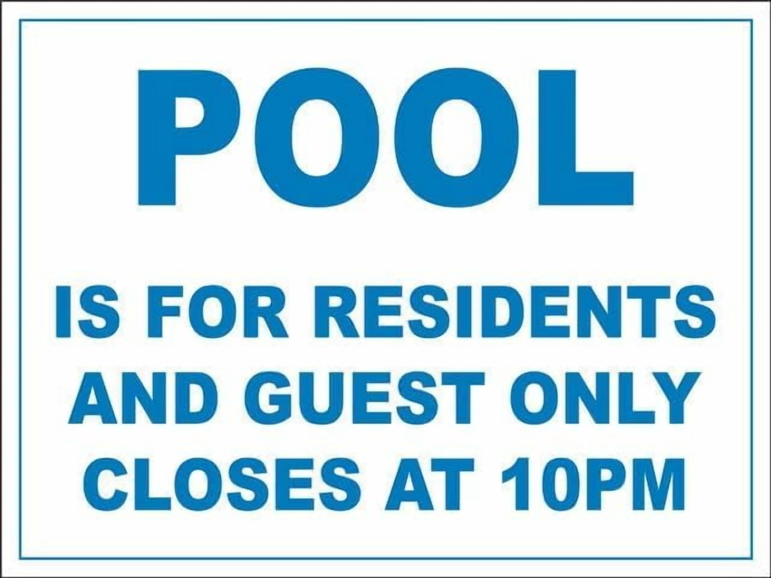 Pool Is For Residents And Guest Closes At 10Pm Retro Vintage Sign Home ...