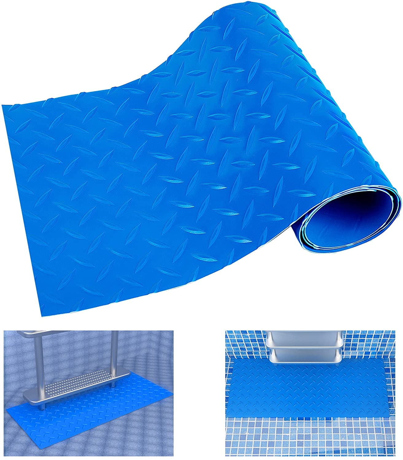 Pool Ladder Mat- 9" x 36" Non-Slip Pool Step Pad-Protective Swimming ...