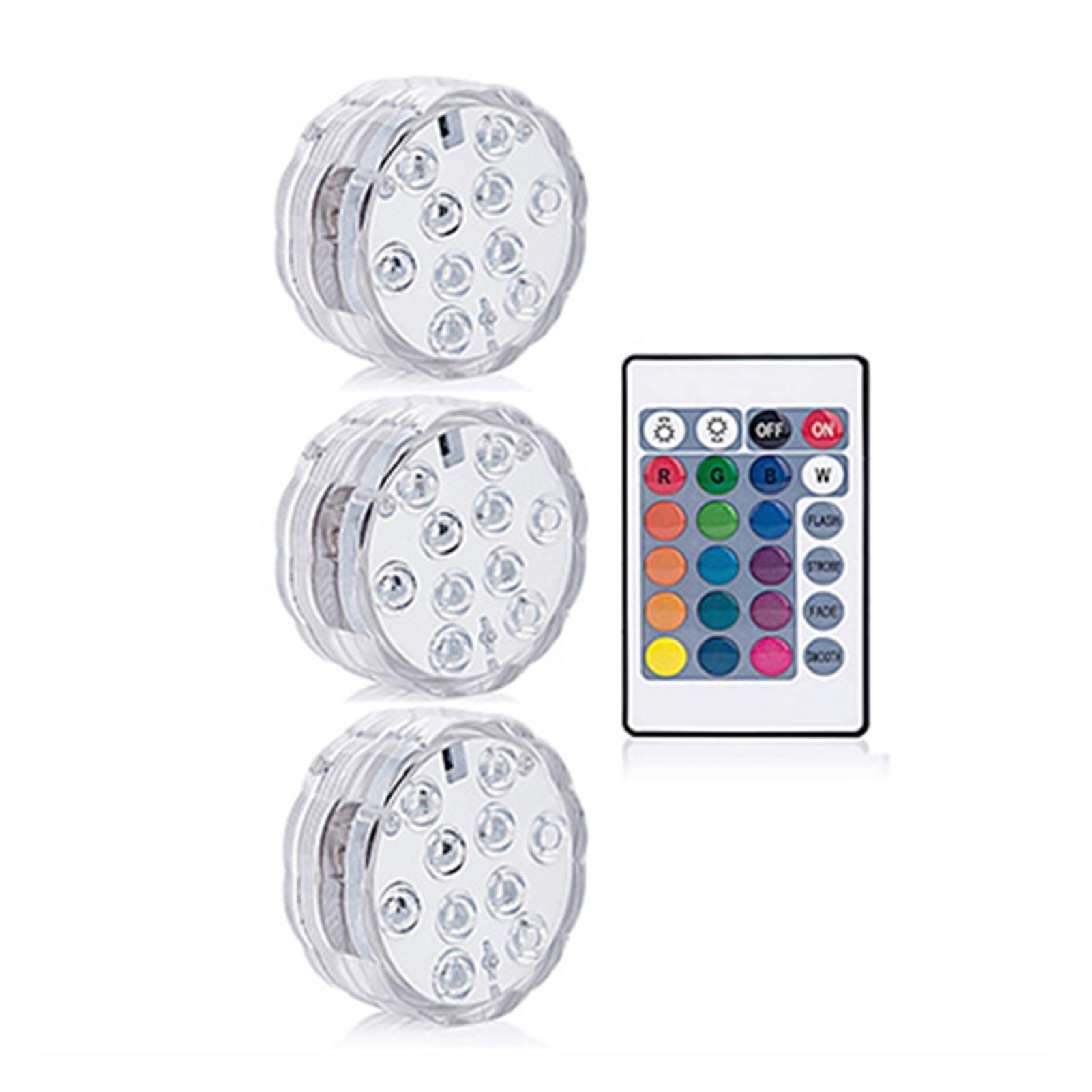 Pool Light 10 LED RGB Submersible Light Battery Operated Underwater ...