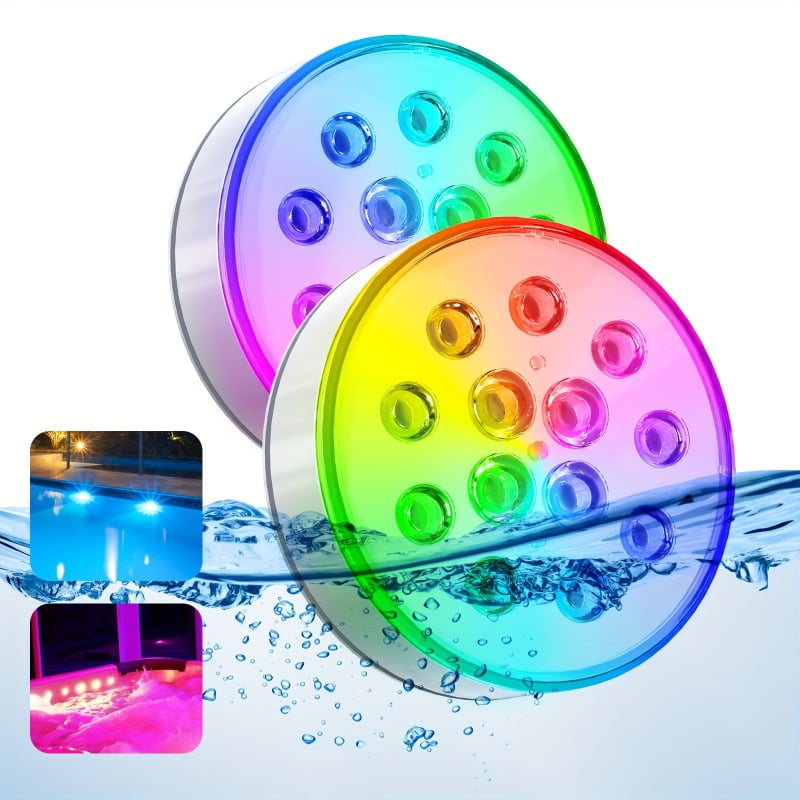 Pool Lights – Enhanced Rechargeable Submersible LED Lights with Remote ...