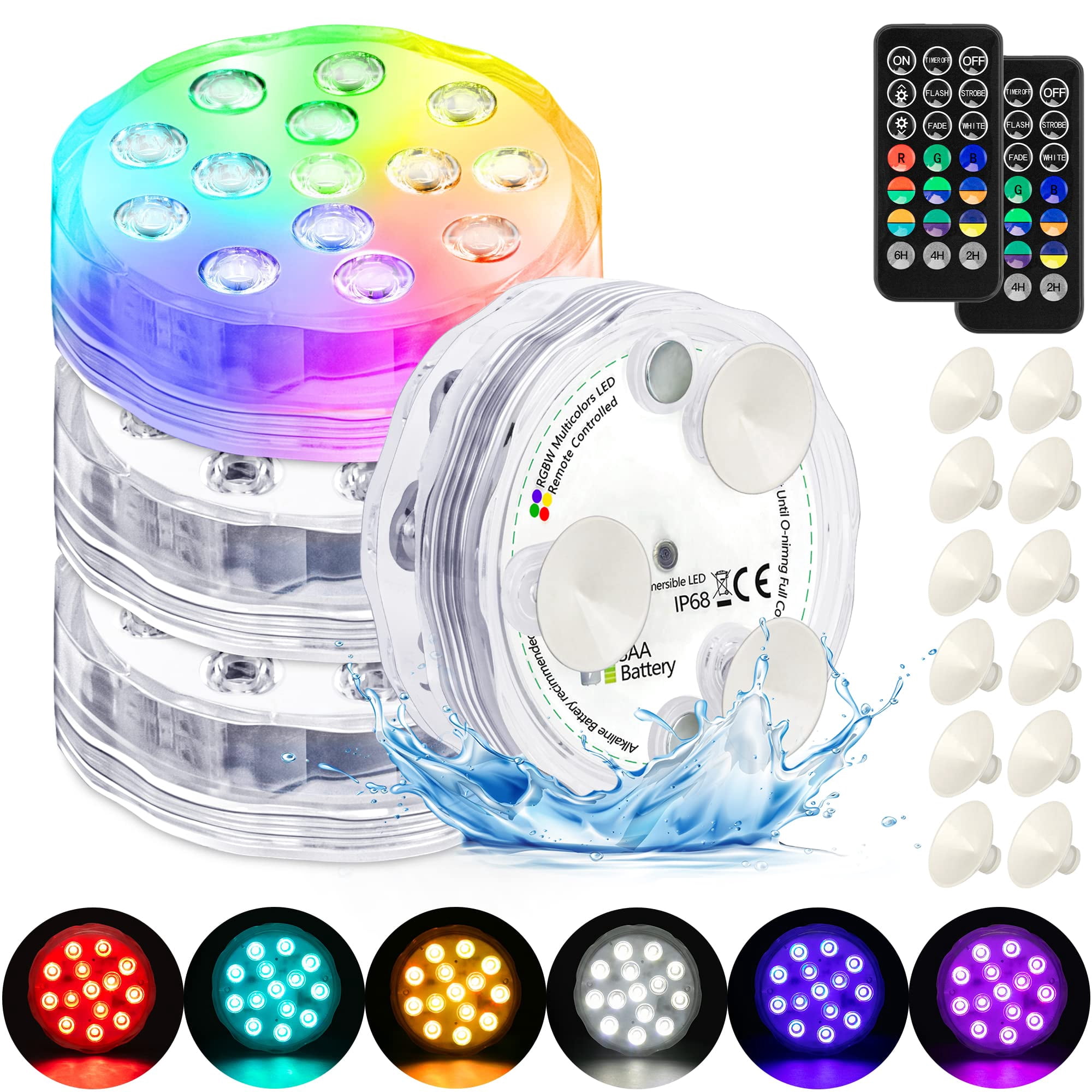 Pool Lights Submersible LED Light with Remote, Waterproof Pond Lights ...