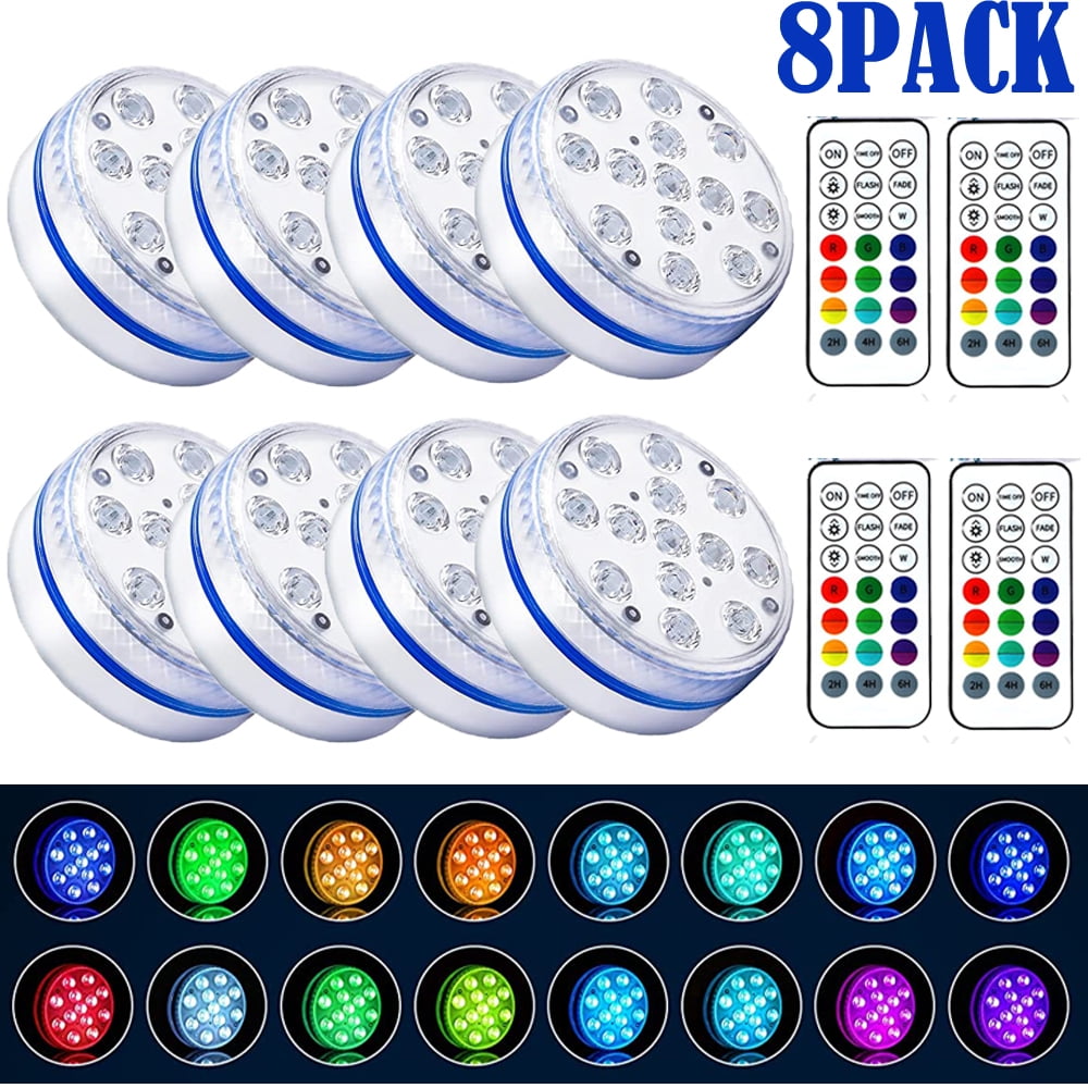 Mercita Submersible 16 LED Color Changing Pool Light, Multicolor RGB ...