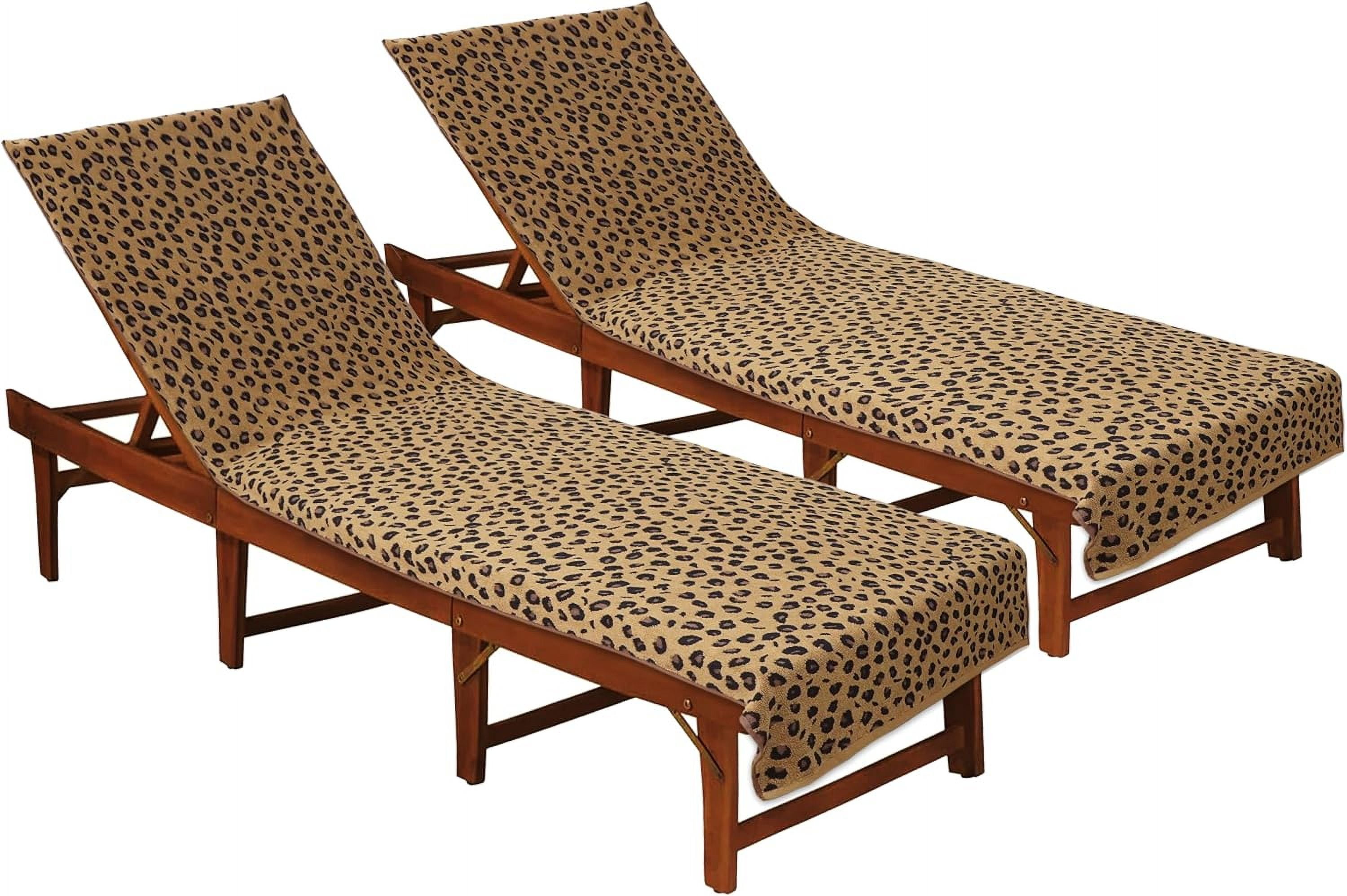 Pool Lounge Chair Cover - 2 Pack Animal Print Cheetah Leopard Africa ...