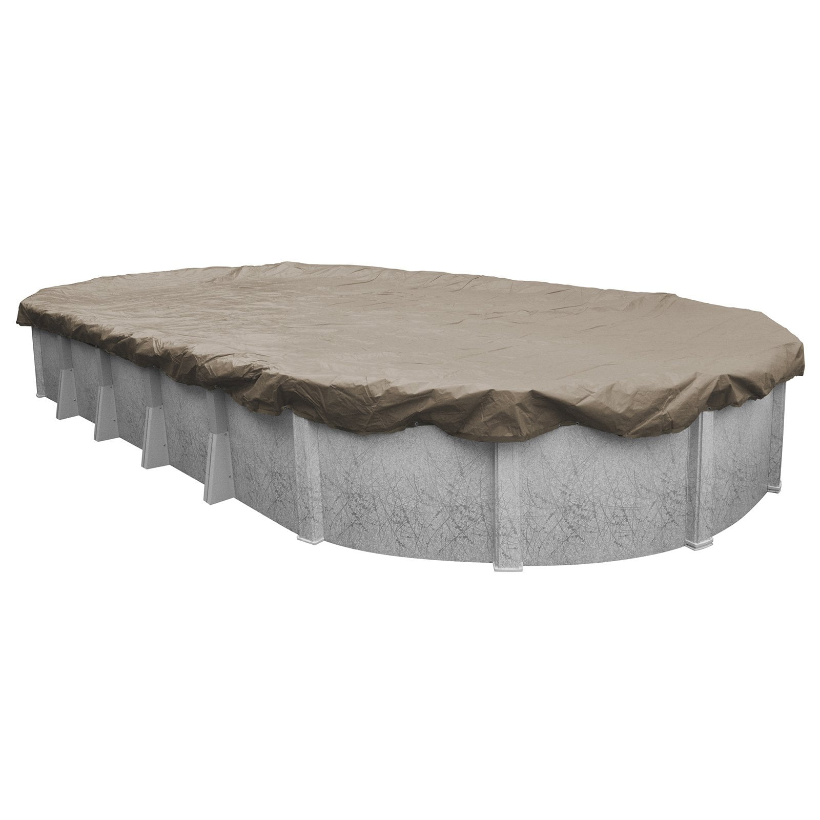 Pool Mate 12 Year Extra Heavy-Duty Sandstone Oval Winter Pool Cover, 16 ...