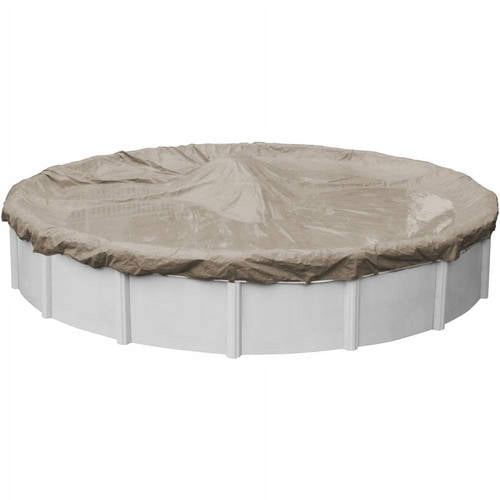 Pool Mate 12 Year Extra Heavy-Duty Sandstone Round Winter Pool Cover ...