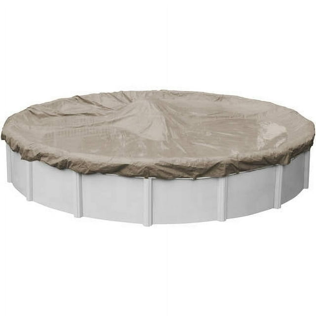 Pool Mate 12 Year Extra Heavy-Duty Sandstone Round Winter Pool Cover ...