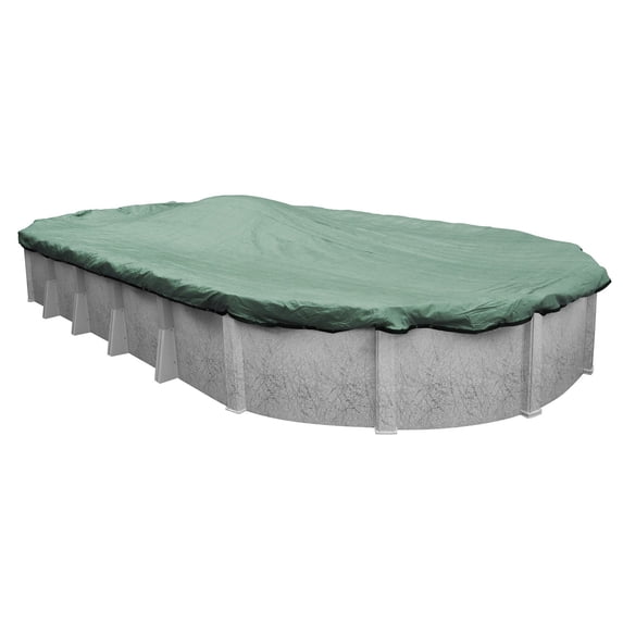 Pool Mate 15 Year Extra-Large Mesh Forest Green Oval Winter Pool Cover ...