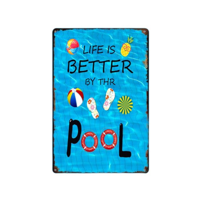 Pool Metal Sign Pool Rules Sign Patio And Pool Decor Swimming Pool ...
