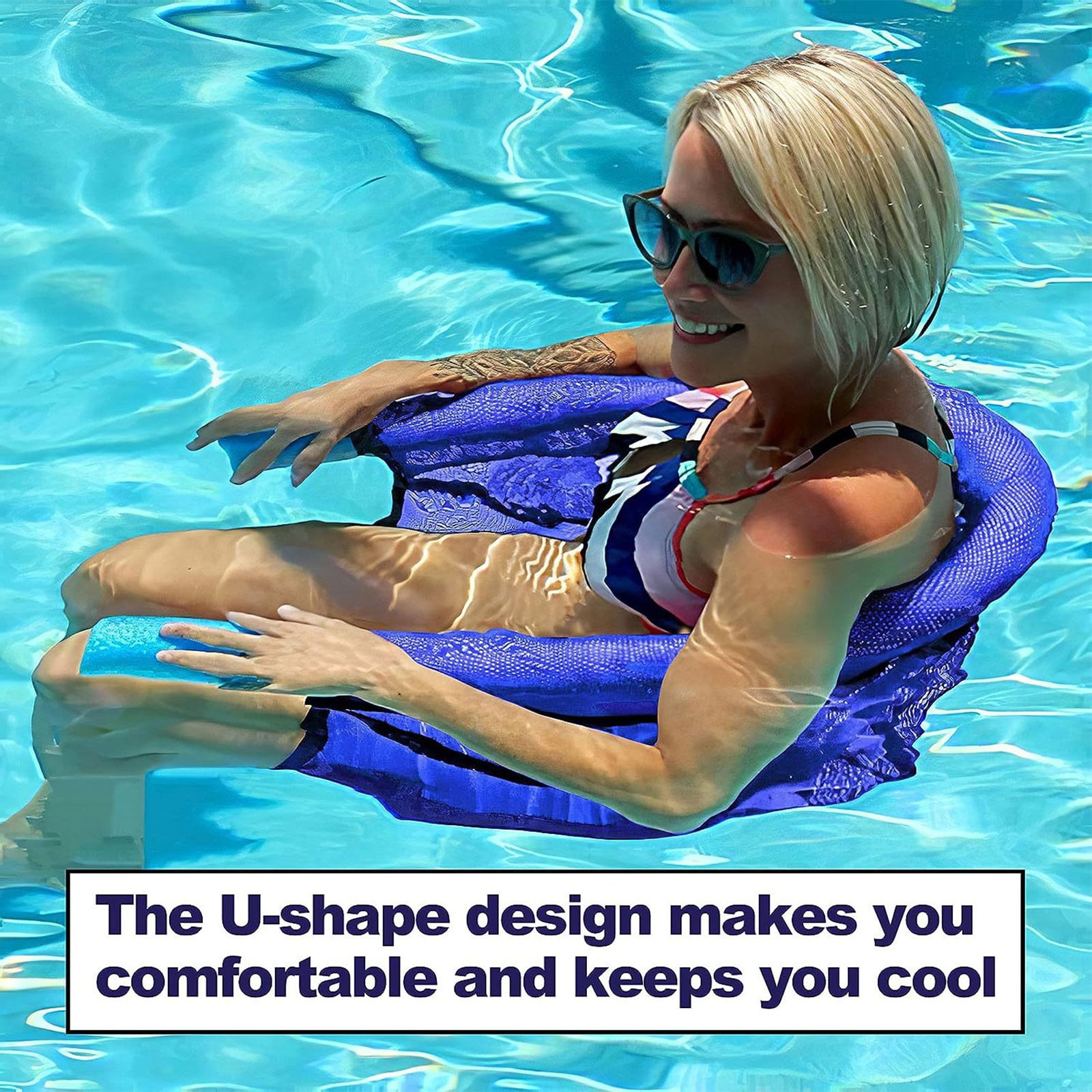 Pool Noodle Floats,Pool Noodle Chair,1 Pack Swimming Pool Noodle Floating Mesh Chair for Adults ...
