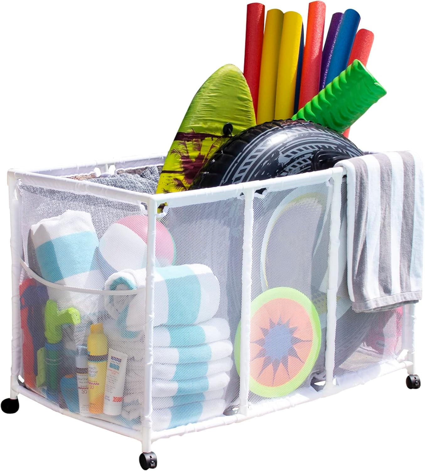 Pool Noodles Holder, Toys, Balls and Floats Equipment Mesh Rolling ...
