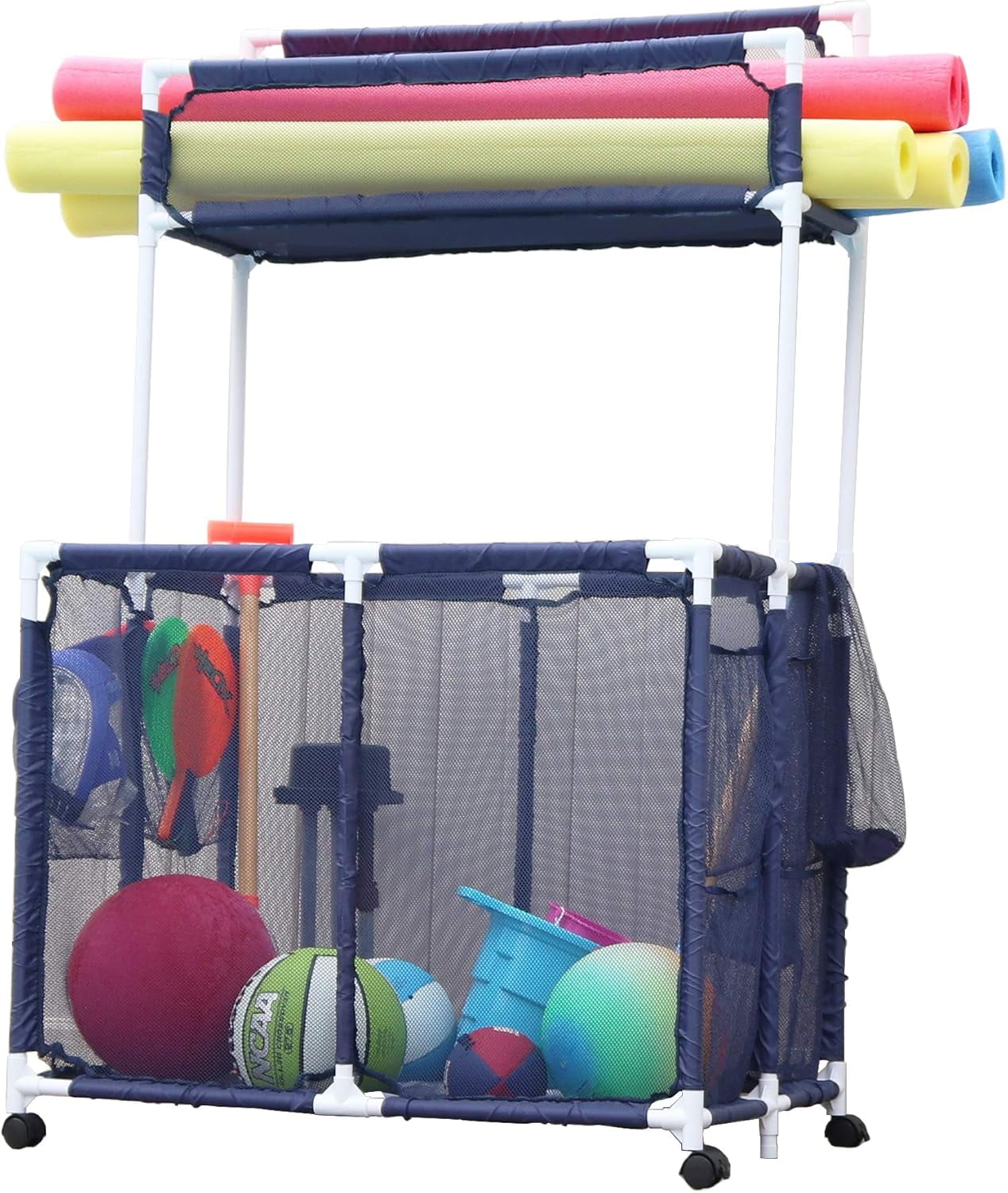 Pool Noodles Holder, Toys, Floats, Balls, Equipment Mesh Rolling Double ...