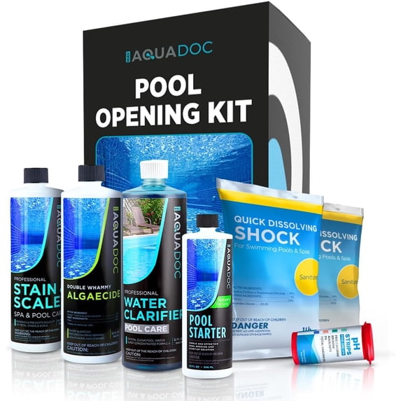 AquaDoc Pool Opening Kit, Starter Chemicals for 15000-20000 Gallon ...