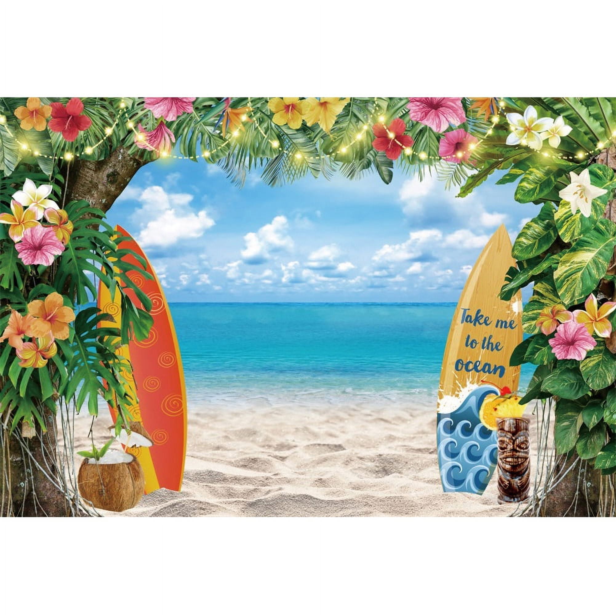 Pool Party Backdrop Summer Beach Balls Kids Birthday Cake Table ...