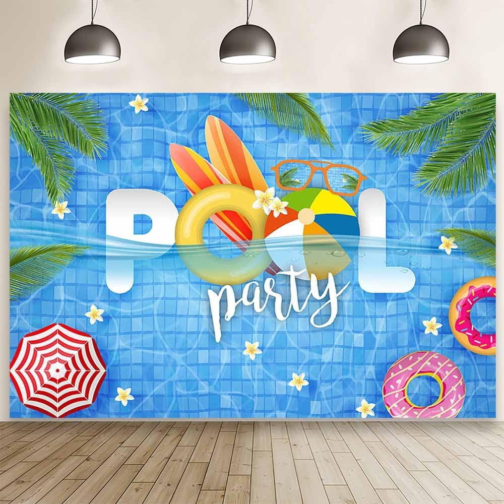 Pool Party Backdrop Summer Swimming Pool Photography Background ...