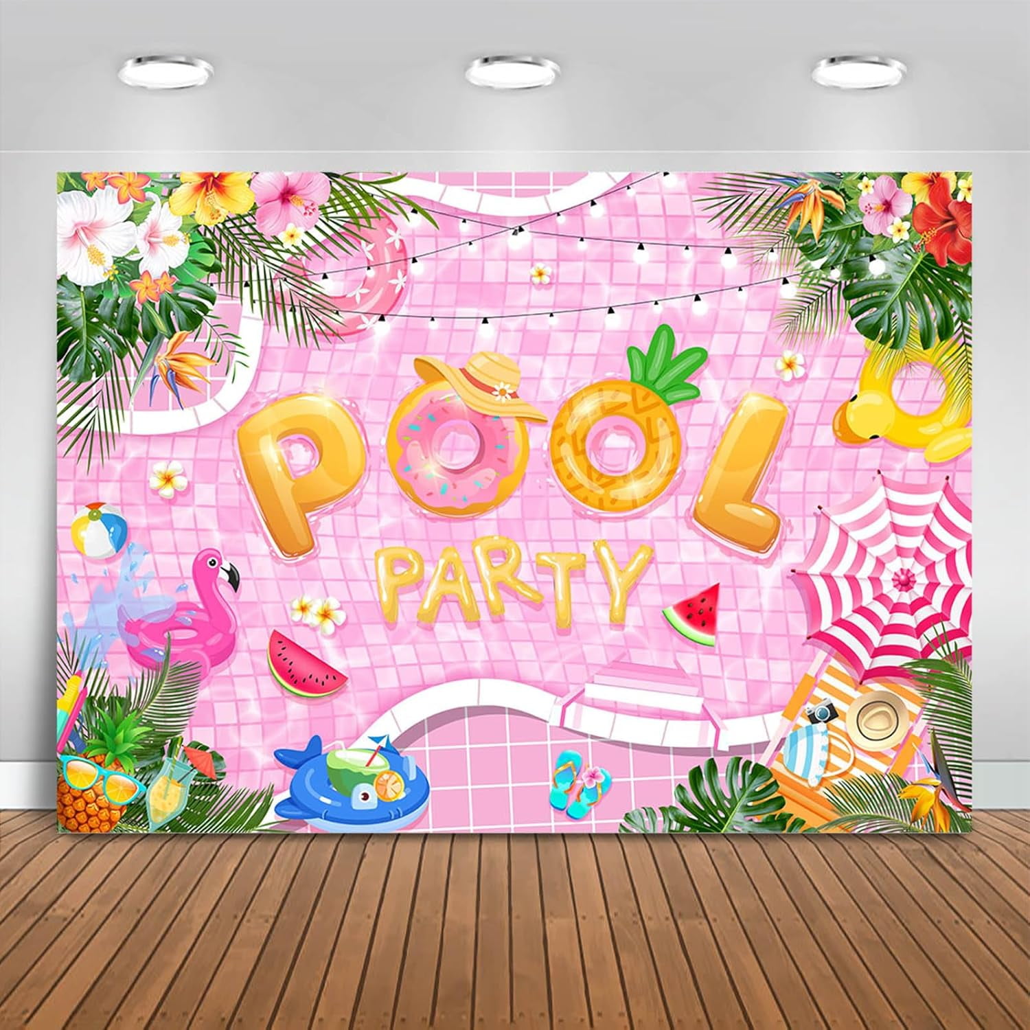 Pool Party Banner Backdrop Summer Beach Party Decorations Hawaiian ...