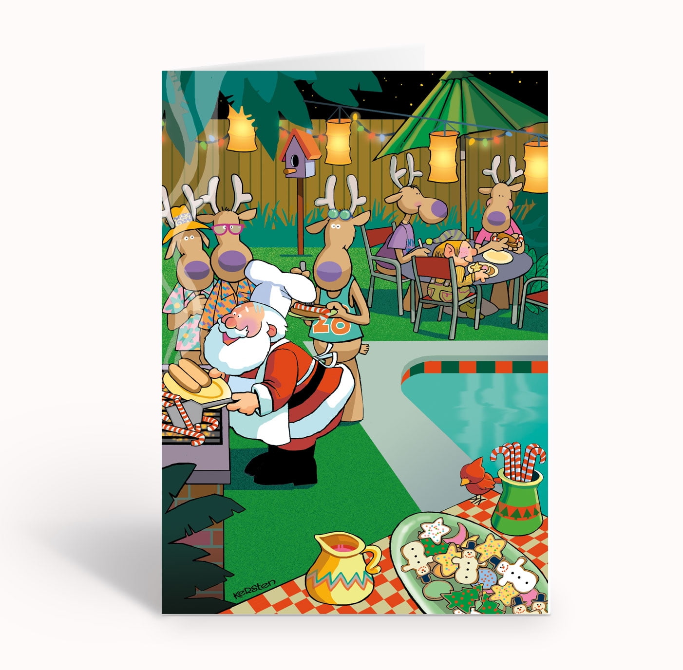 Pool Party Christmas Holiday Card - 18 Pool Christmas Cards & Envelopes ...