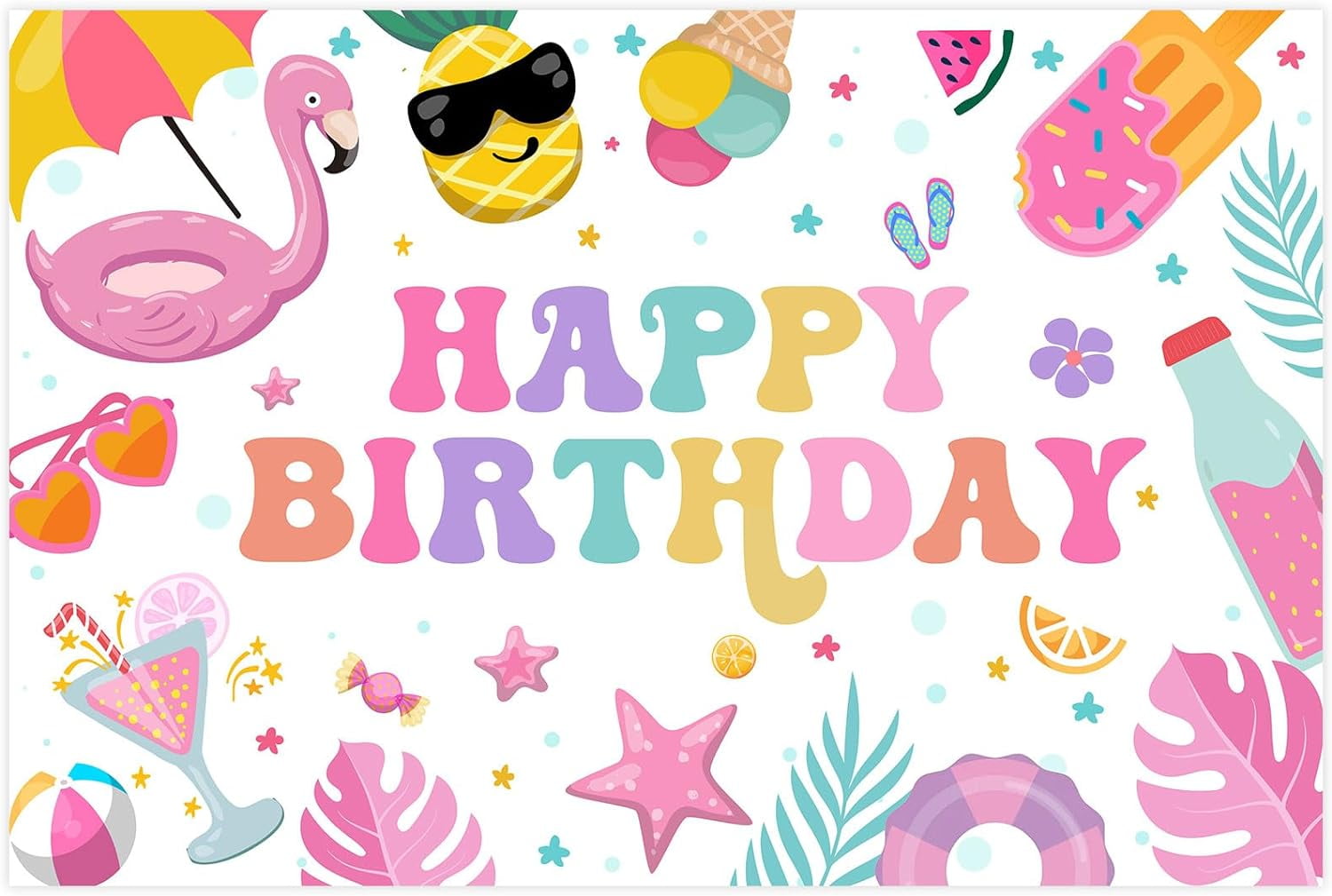 Pool Party Decorations for Girls, Summer Pool Birthday Backdrop Banner ...