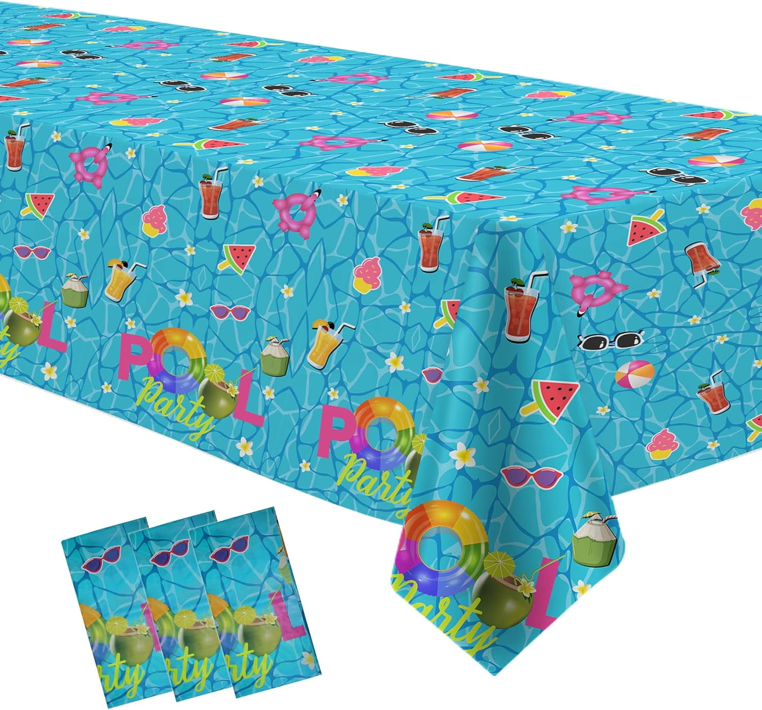 Pool Party Decorations Tablecloth, Disposable Summer Beach Party ...