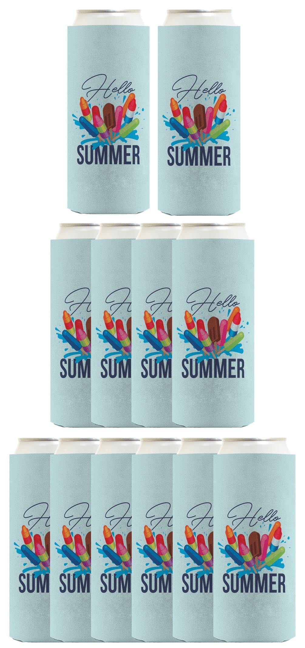 Pool Party Favors Hello Summer Ice Cream Popsicles 12-Pack Ultra Slim ...