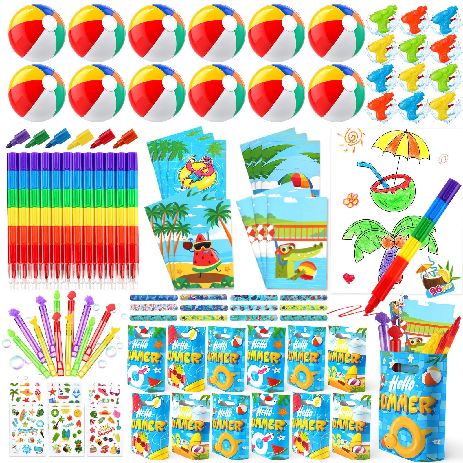 Pool Party FavorsITSC Beach Party Favors for Kids 3-4-5-8-12, Bags ...