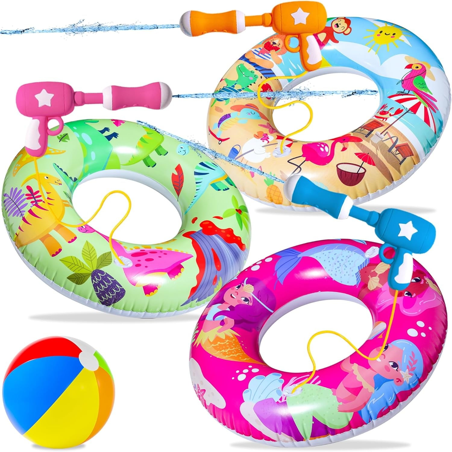 Pool Party Set - Parentswell Inflatable Pool Float Swimming Rings, Pool ...