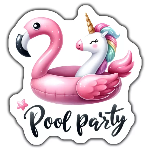 Pool Party Sticker, Unicorn Float Sticker, Flamingo Pool Float Sticker, Cute Sumkindle Sticker ...