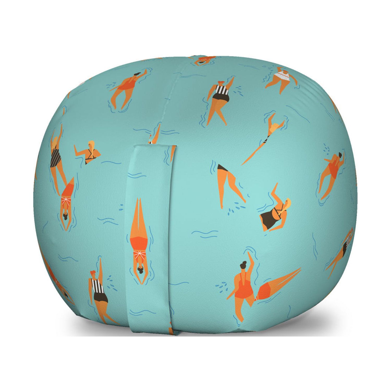 Pool Party Storage Toy Bag Chair, Women in Various Swimsuit Swimming ...