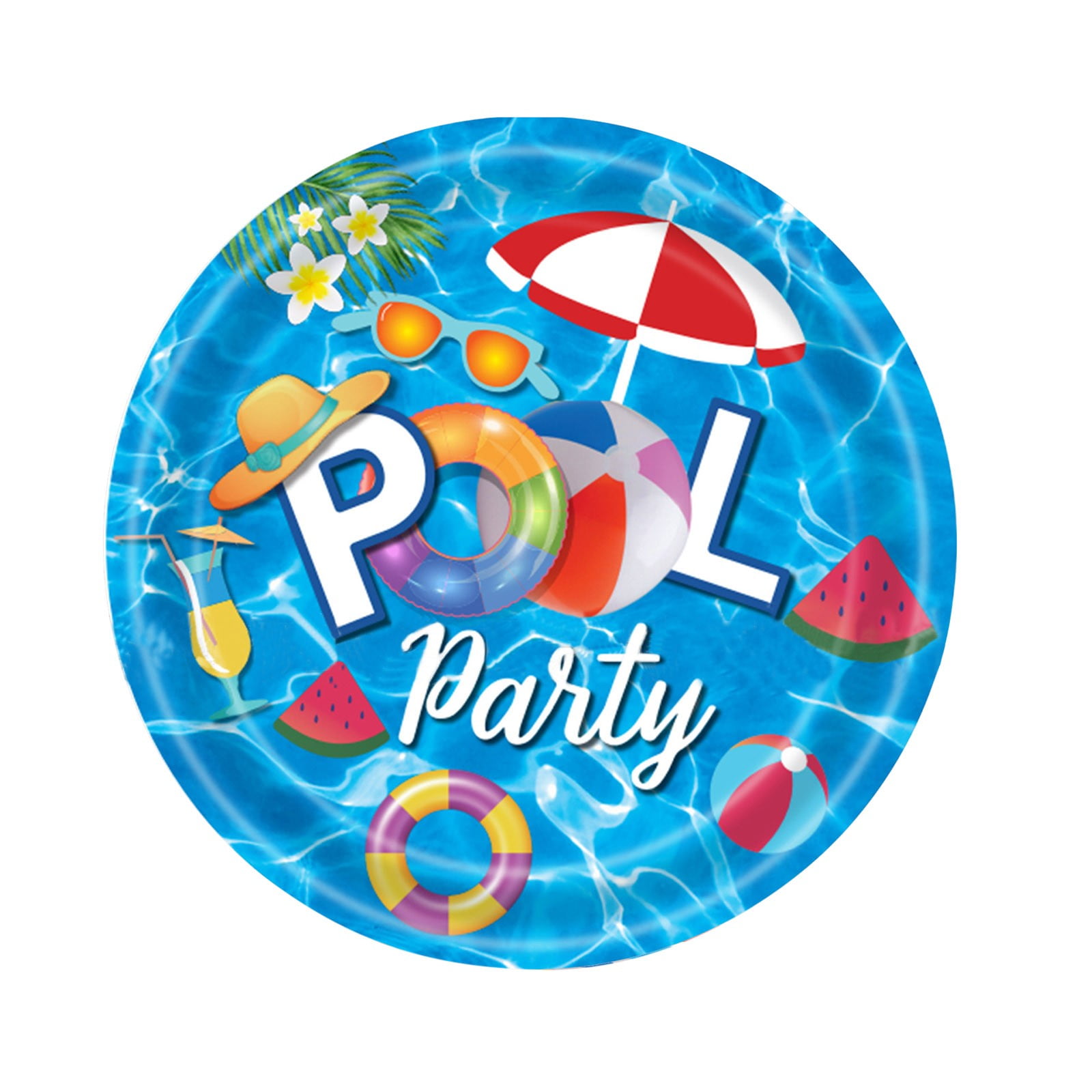 Pool Party Supplies Tableware Summer Pool Party TablewareTheme Plates ...