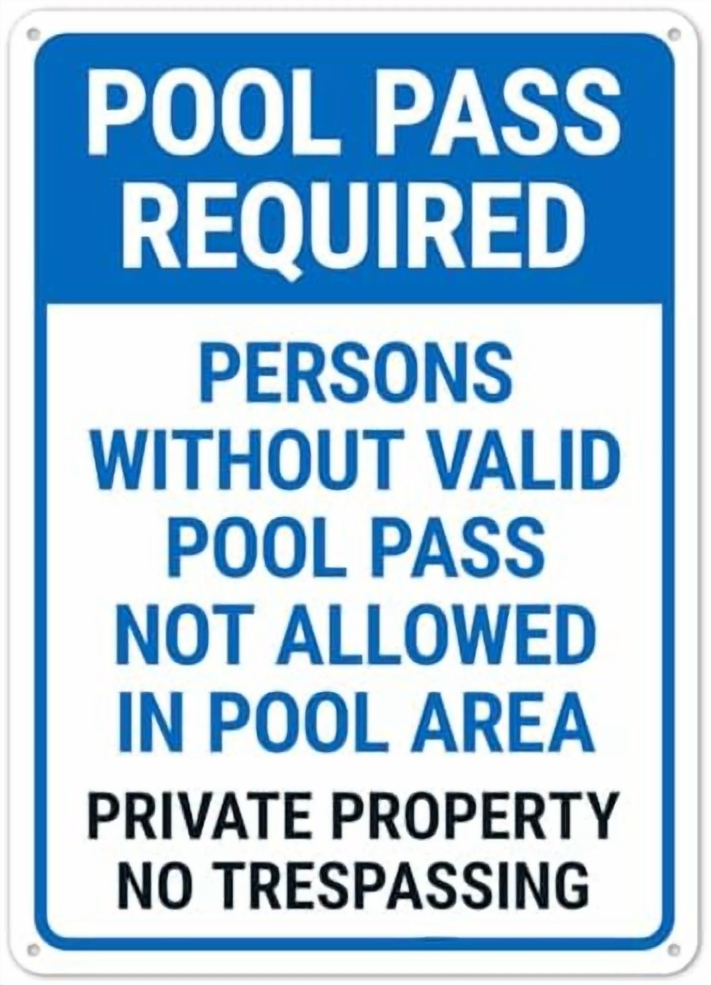 Pool Pass Required Persons Without Valid Pool Pass Not Allowed In Pool ...