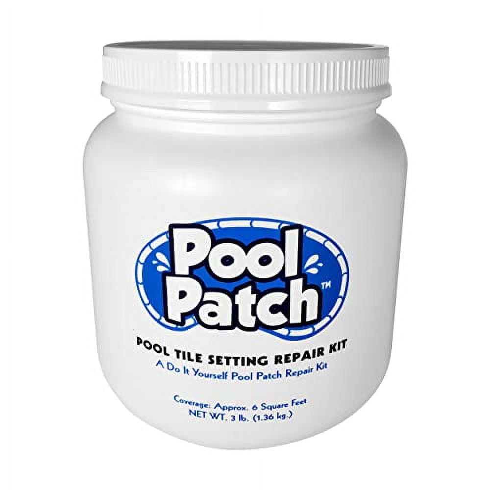Pool Patch Pool Tile Adhesive Setting Repair Kit 3 lb - Easy to Mix and Apply Thinset Formula ...