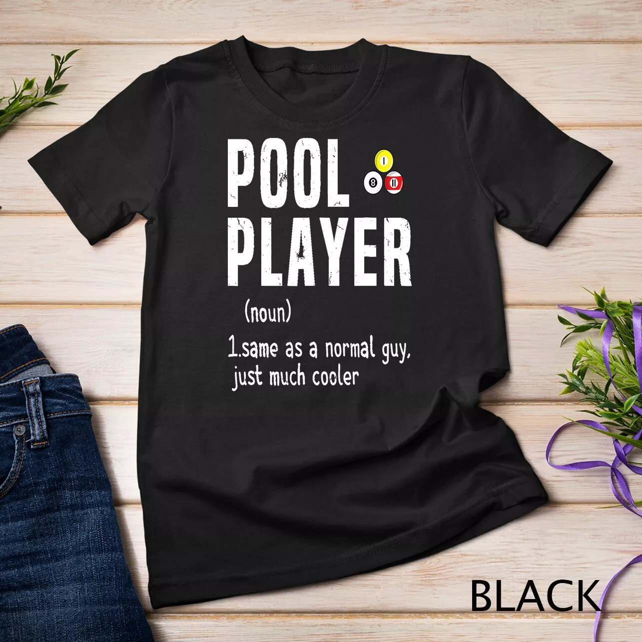 Pool Player Definition Funny Billiards Game Unisex T-shirt up to 5XL ...
