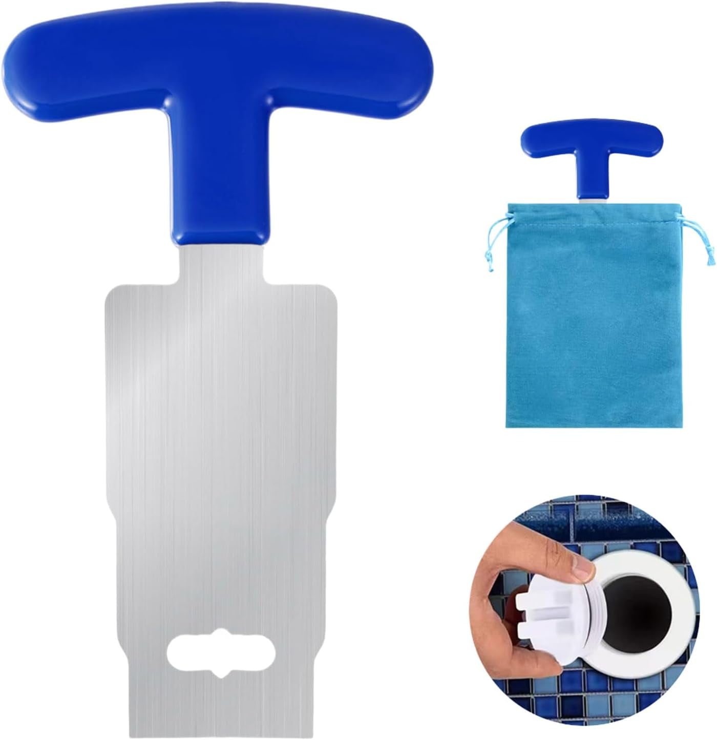 Pool Plug Removal Tool with Handle Grip, Upgraded Metal Eyeball Seat ...
