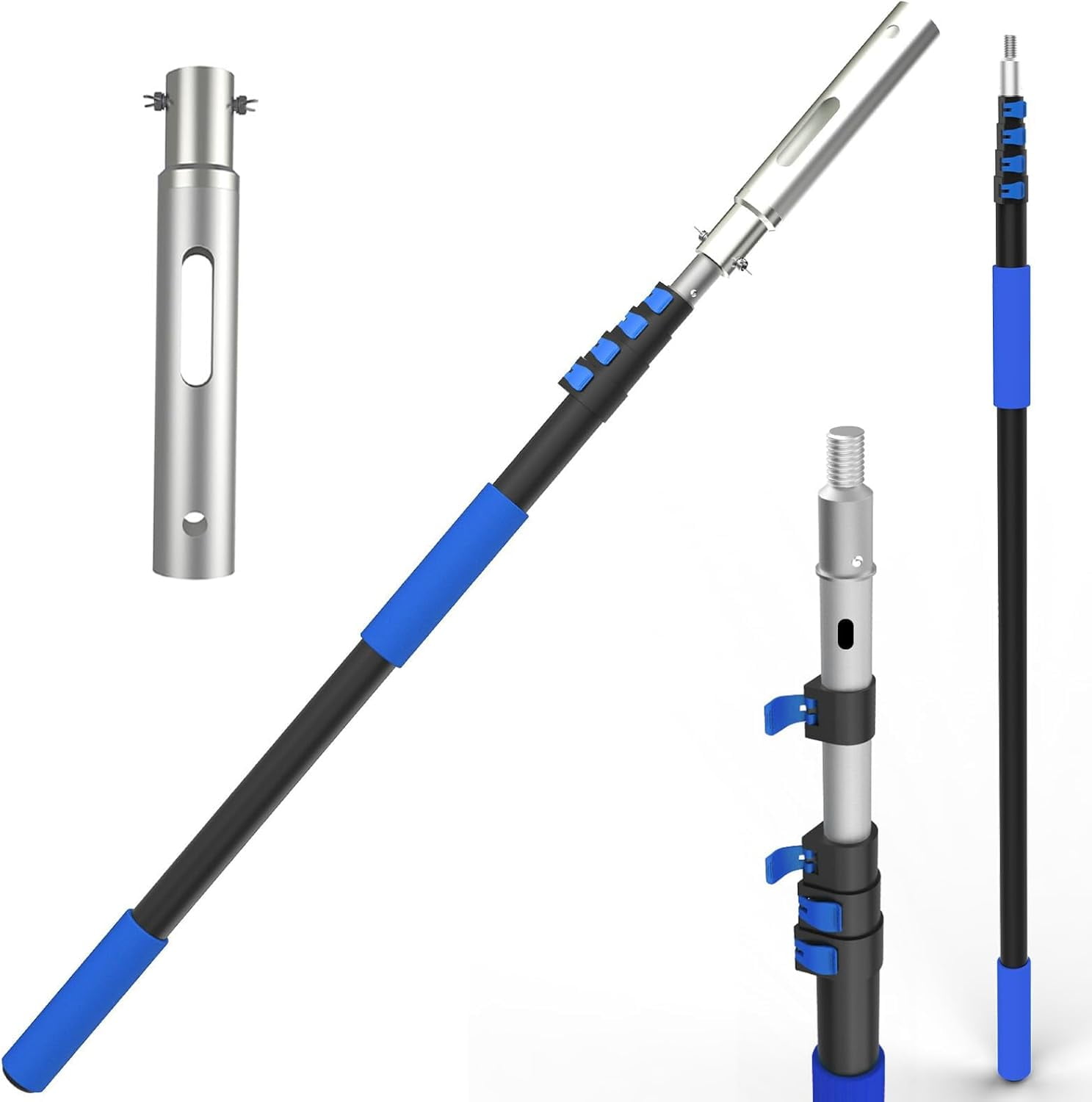 Pool Pole - 16FT Telescopic Extendable Swimming Pool Pole with 4-16FT ...