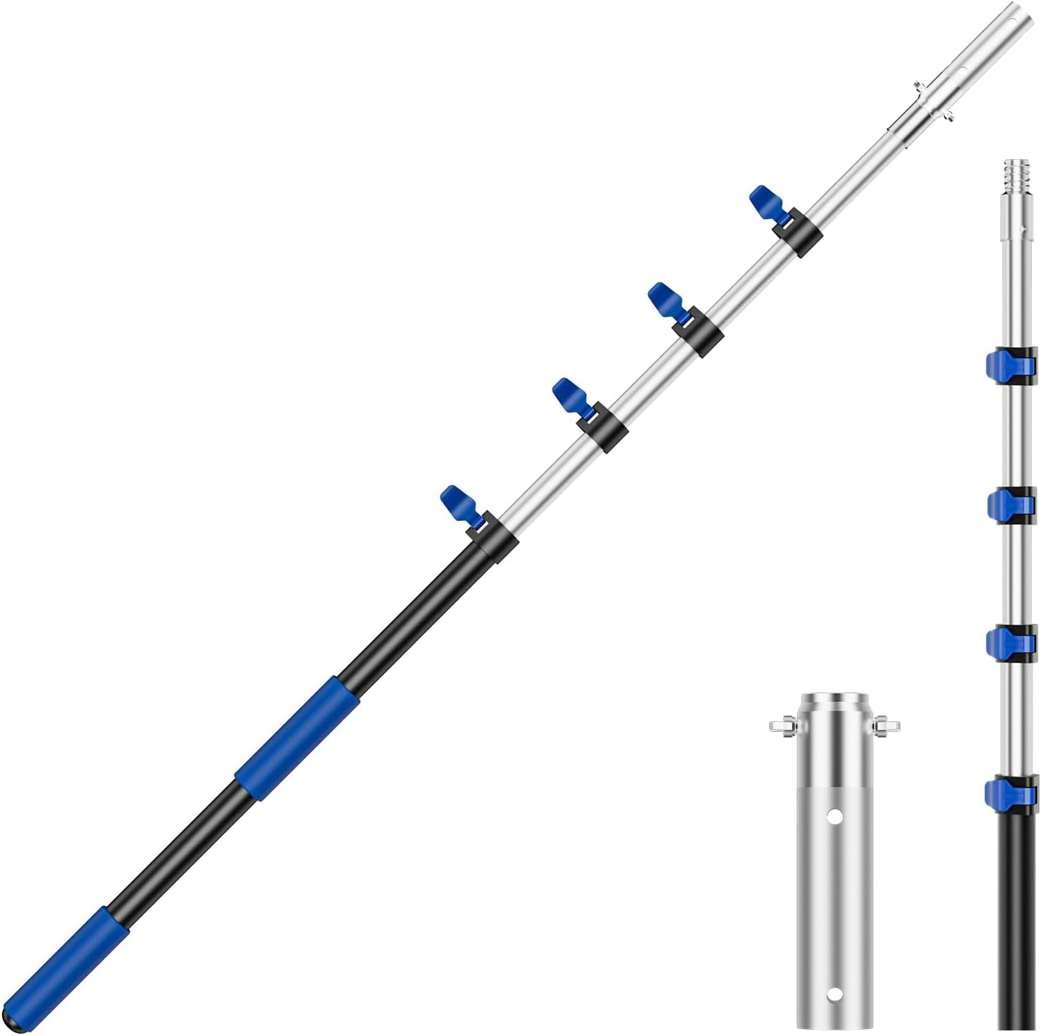 Pool Pole Telescopic 20FT Heavy Duty Upgraded Aluminum, 20 Ft Extension ...