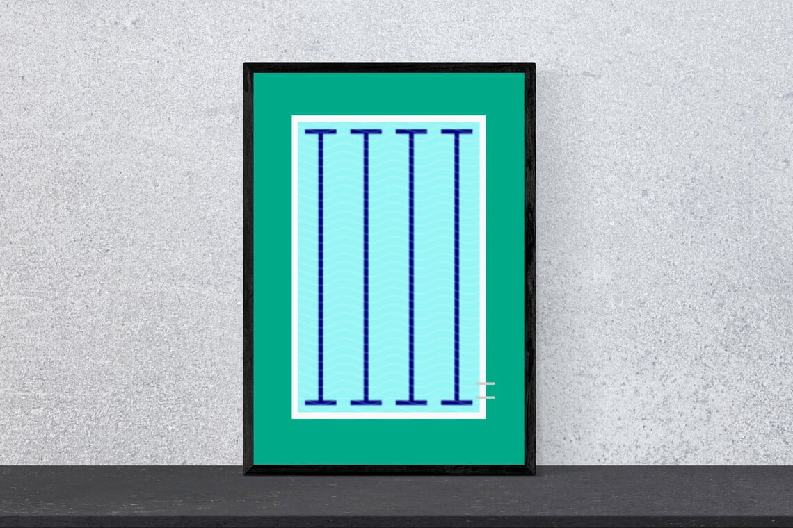 Pool Poster #6 - Art, Minimal, Modern, Nature, Home, Holiday, Sea, Din ...