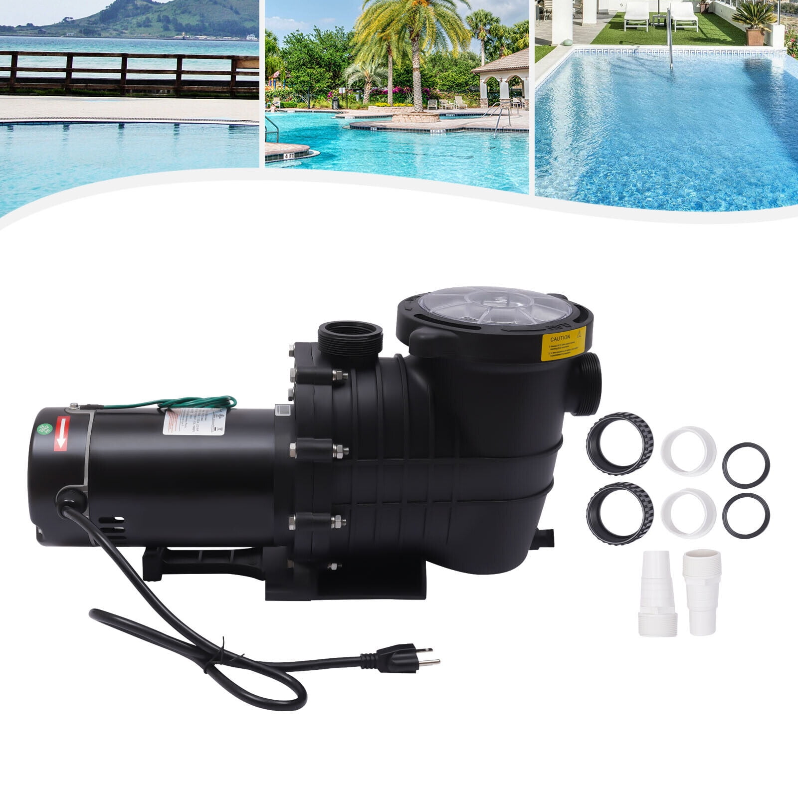 Pool Pump, 2HP 110V Swimming Pool Pump Above Ground and lnground Pools ...