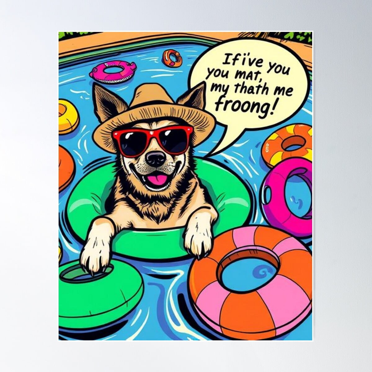 Pool Pup Poster, 24x36 UNFRAMED - Walmart.com