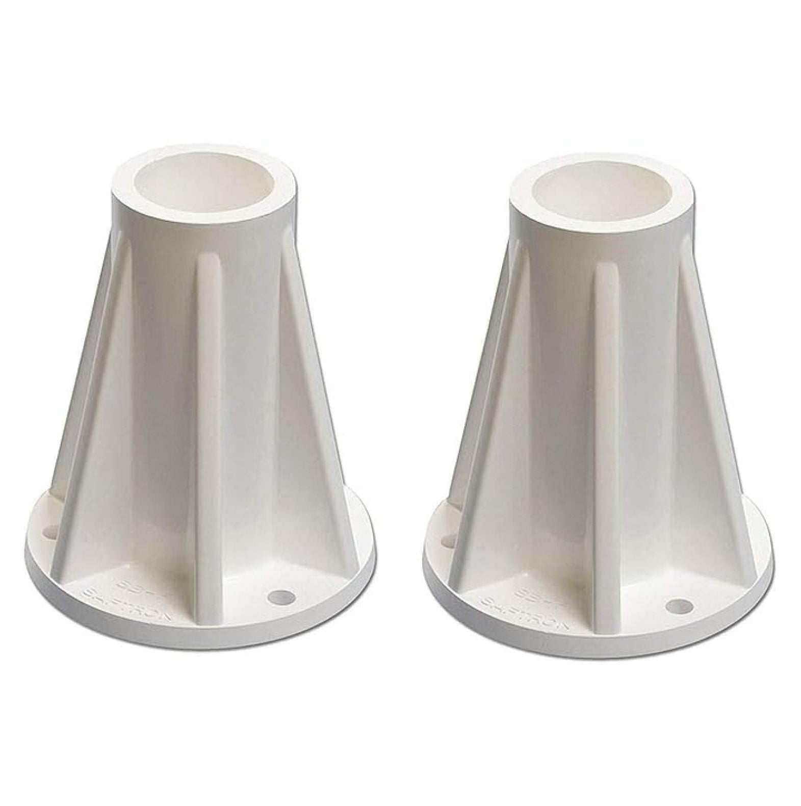 Pool Rail Mounting Bases - Set of 2, 6" White Non-Metallic Bases for ...