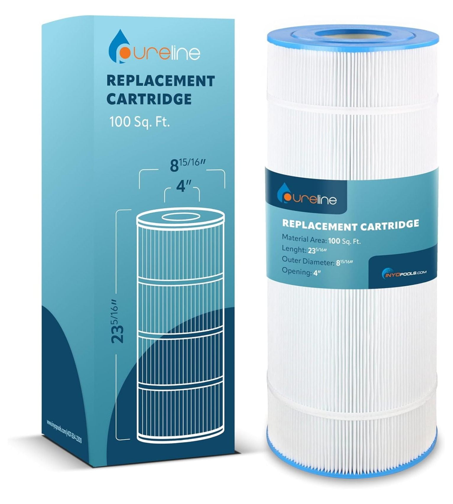 Pool Replacement Cartridge Filter, 100 Sq Ft, PL0126, Compatible with ...