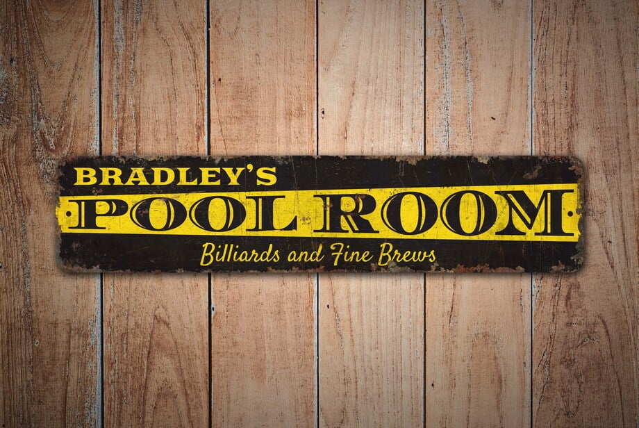 Pool Room Sign Game Room Decor Vintage Style Sign Family Game Room Pool ...