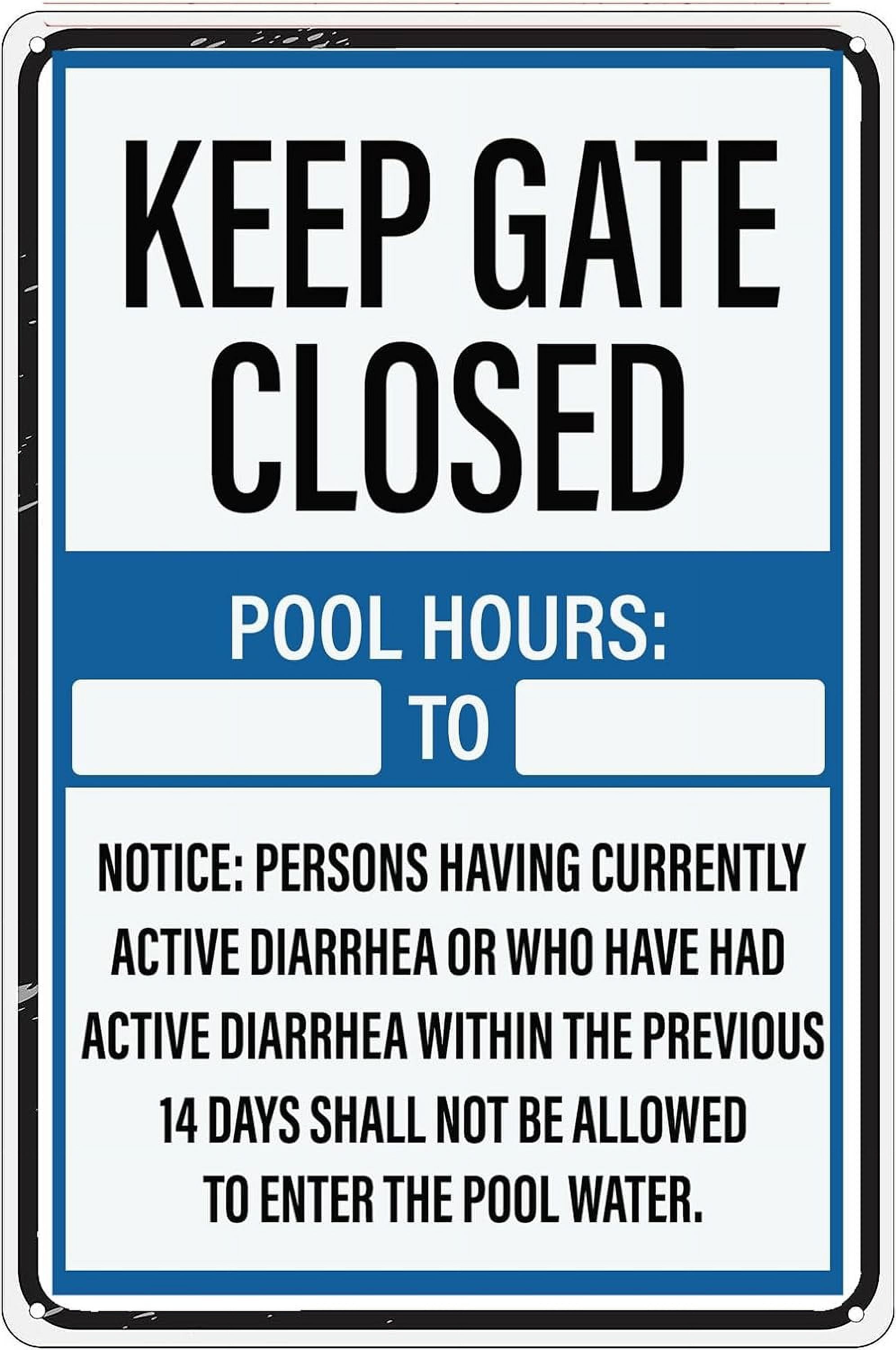 Pool Rules Funny Metal Sign Please Keep Gate Closed Warning Tin Signs ...