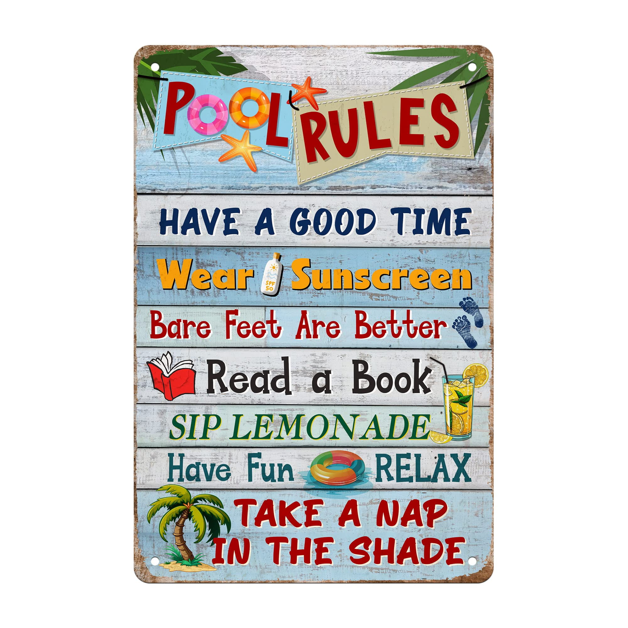 Pool Rules Metal Sign, Pool Sign, Pool Decor, Pool House Decor ...